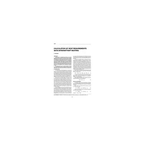 3315 -- Calculation of Heat Requirements with Intermittent Heating